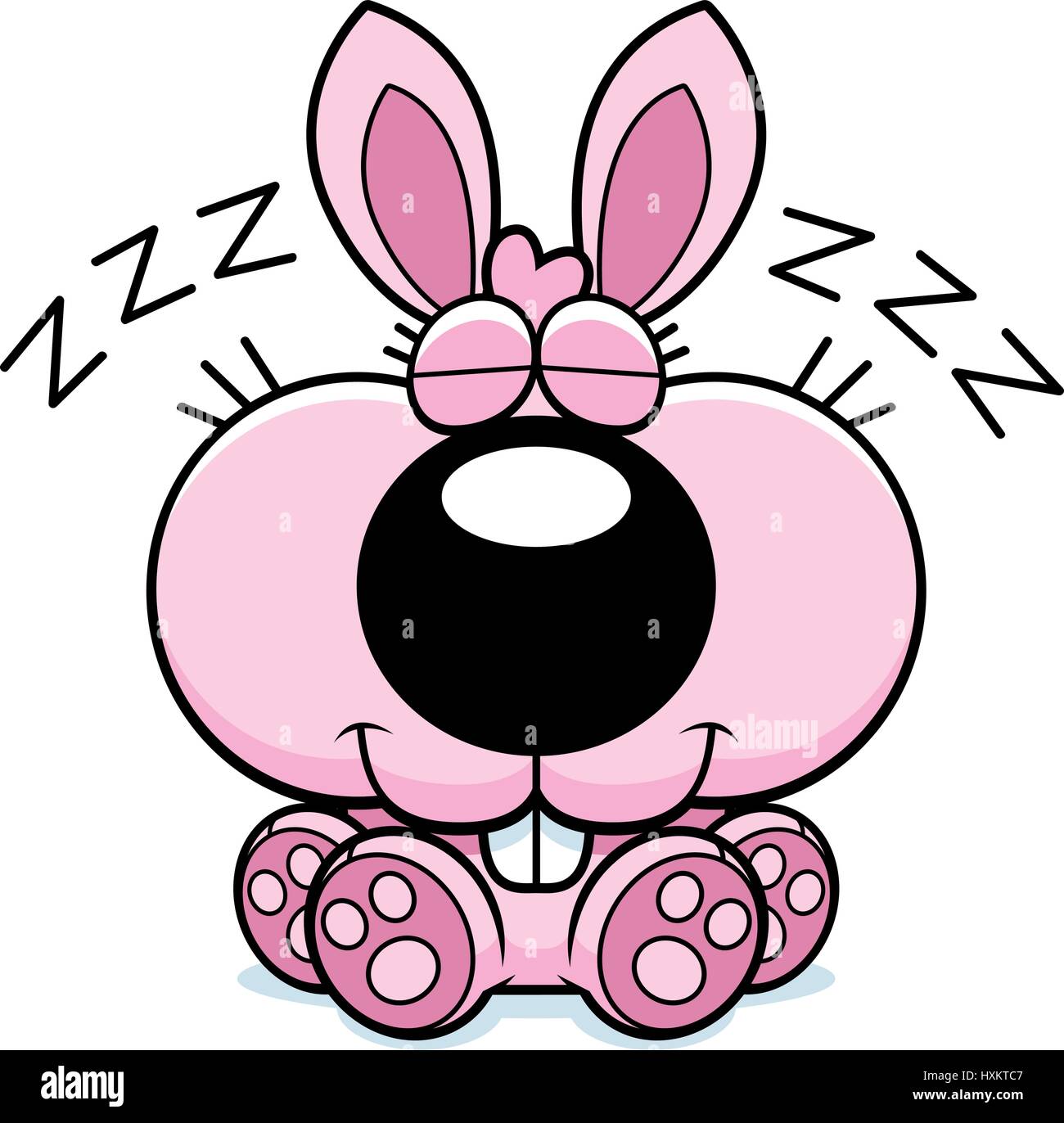 A cartoon illustration of a bunny rabbit taking a nap Stock Vector ...