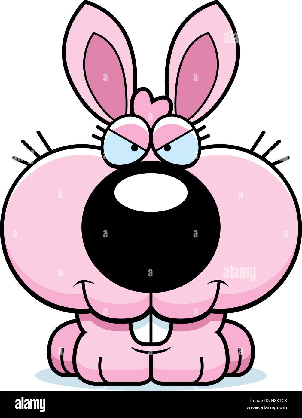 A cartoon illustration of a bunny rabbit with a sly expression Stock ...