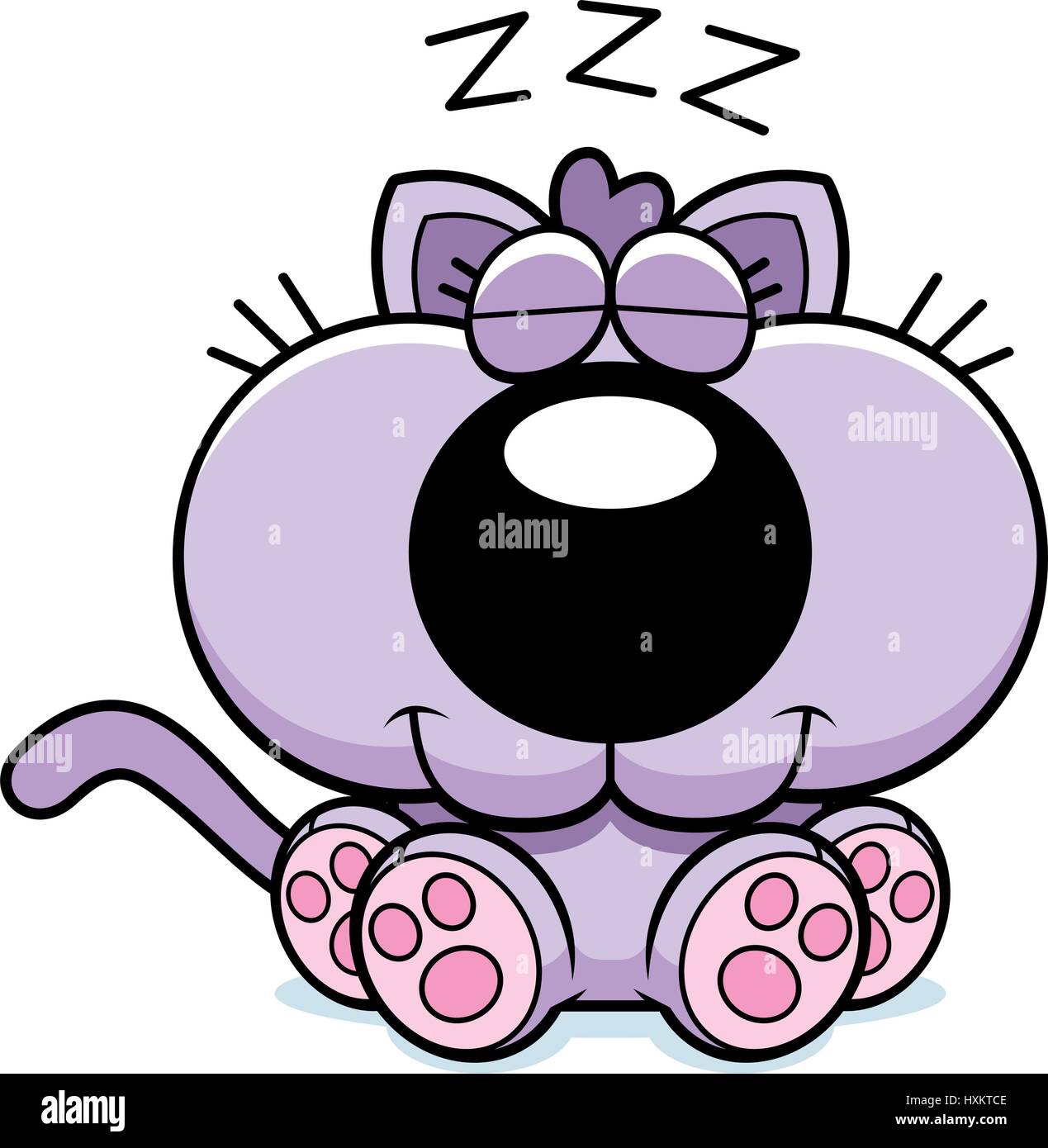 A cartoon illustration of a kitten taking a nap Stock Vector Image ...