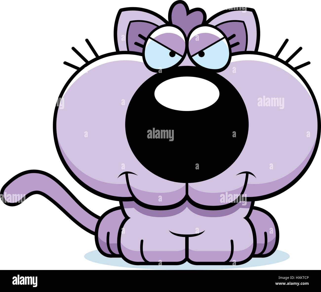 A cartoon illustration of a kitten with a sly expression Stock Vector ...