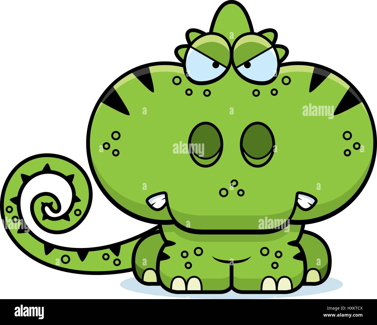 A cartoon illustration of a chameleon with an angry expression Stock ...