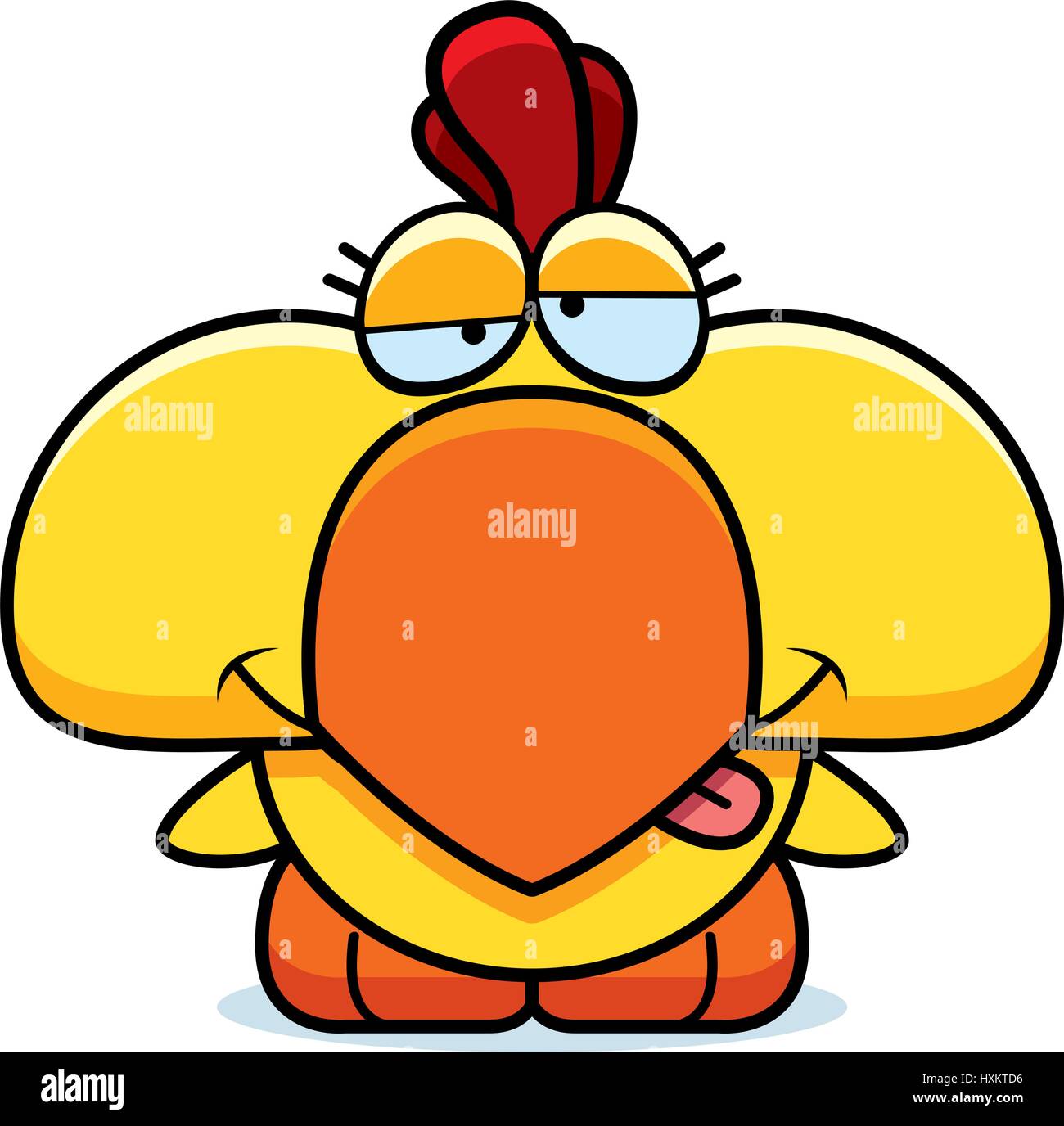 A cartoon illustration of a little chicken with a goofy expression ...