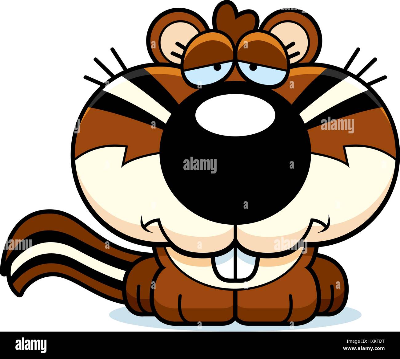 A cartoon illustration of a chipmunk with a sad expression Stock Vector ...