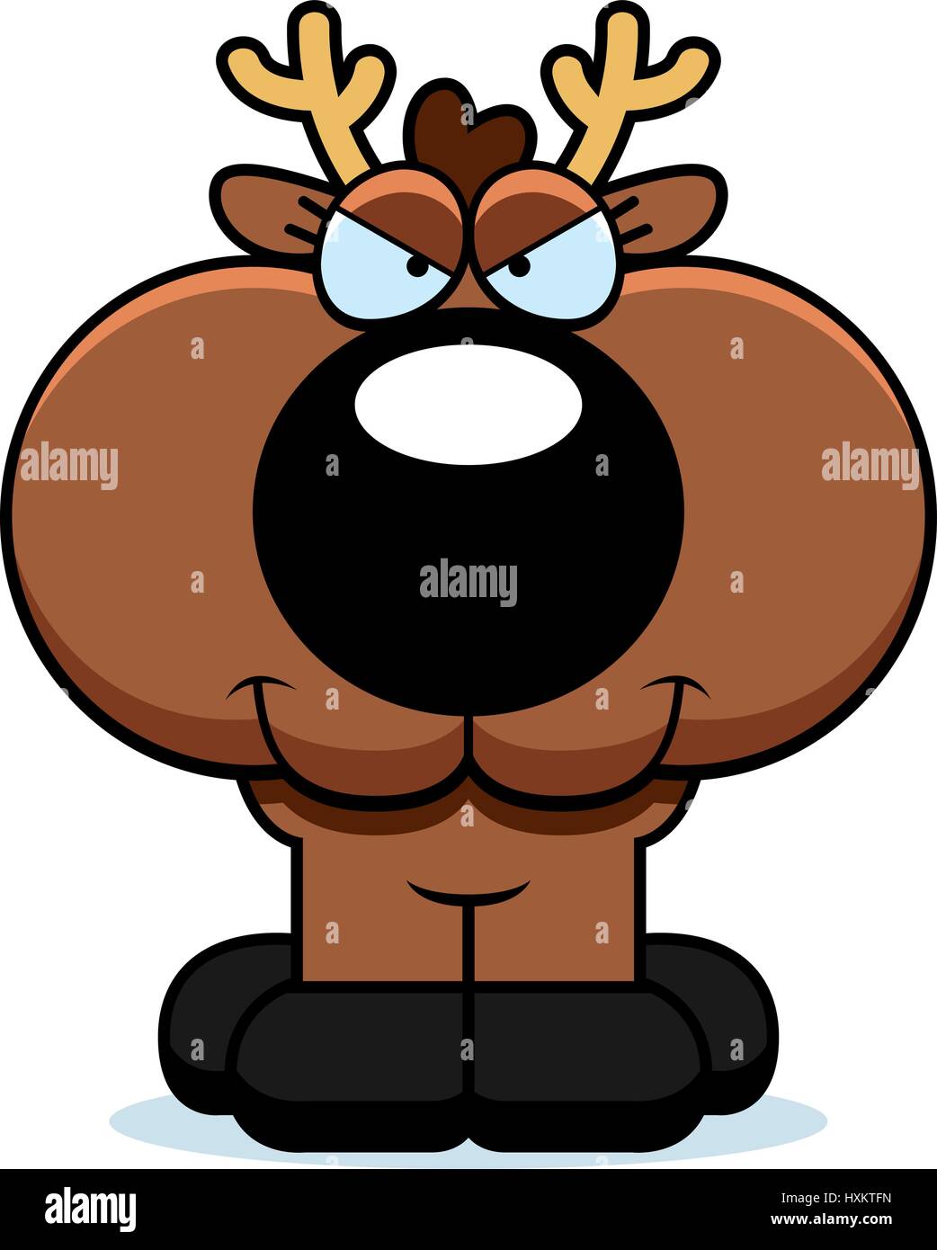 A cartoon illustration of a little deer with a devious expression Stock ...