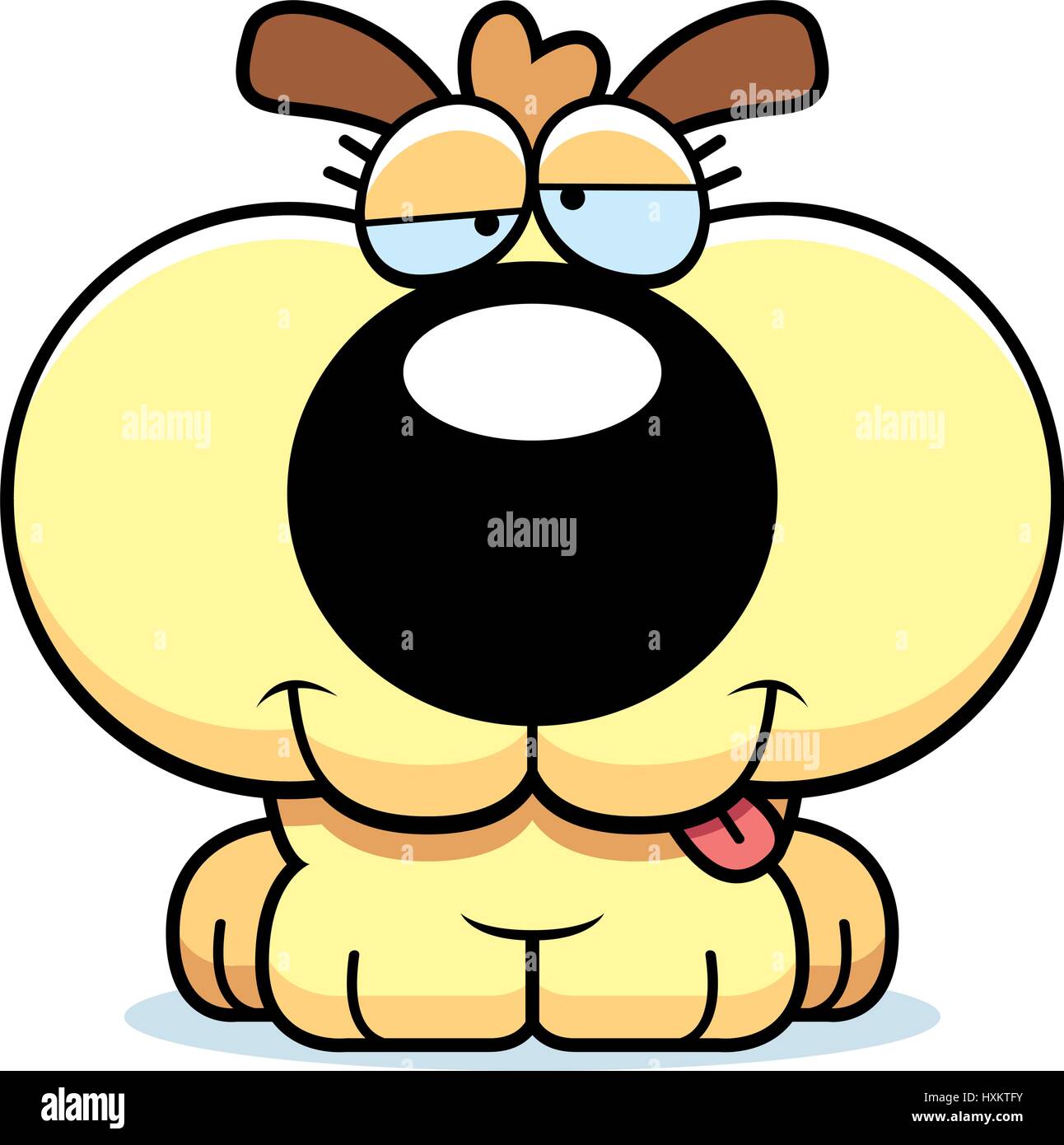 A cartoon illustration of a puppy dog with a goofy expression Stock ...