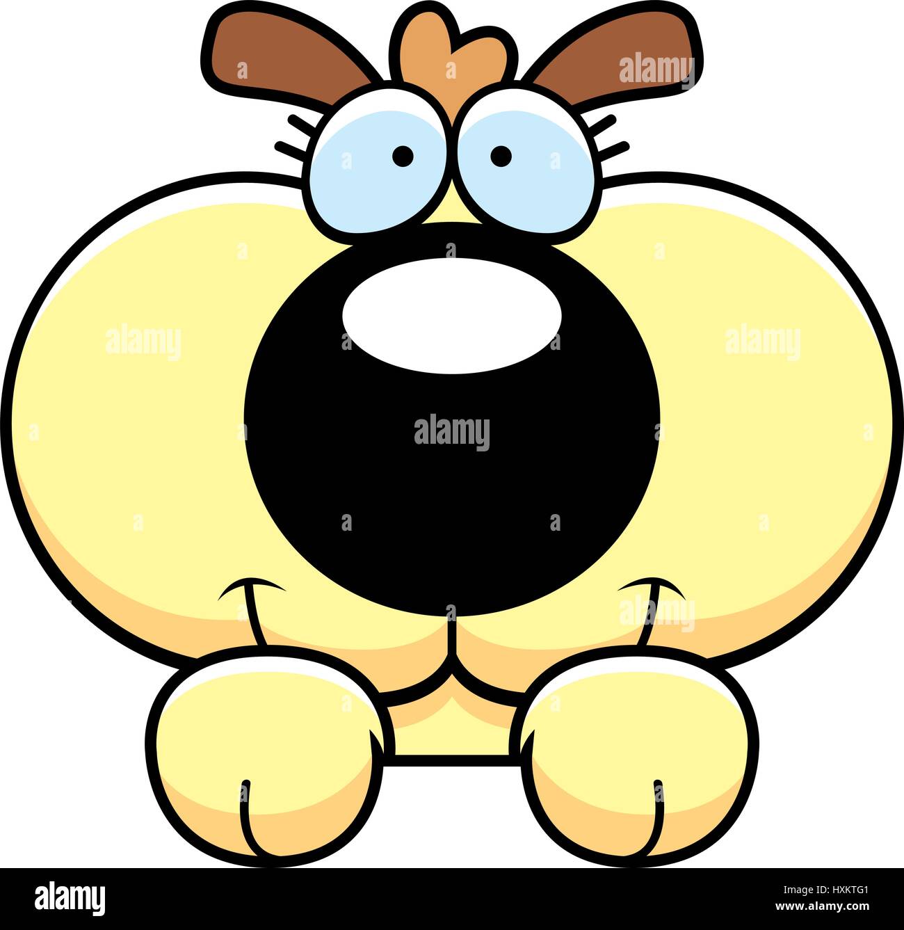 A cartoon illustration of a puppy dog peeking over an object Stock ...