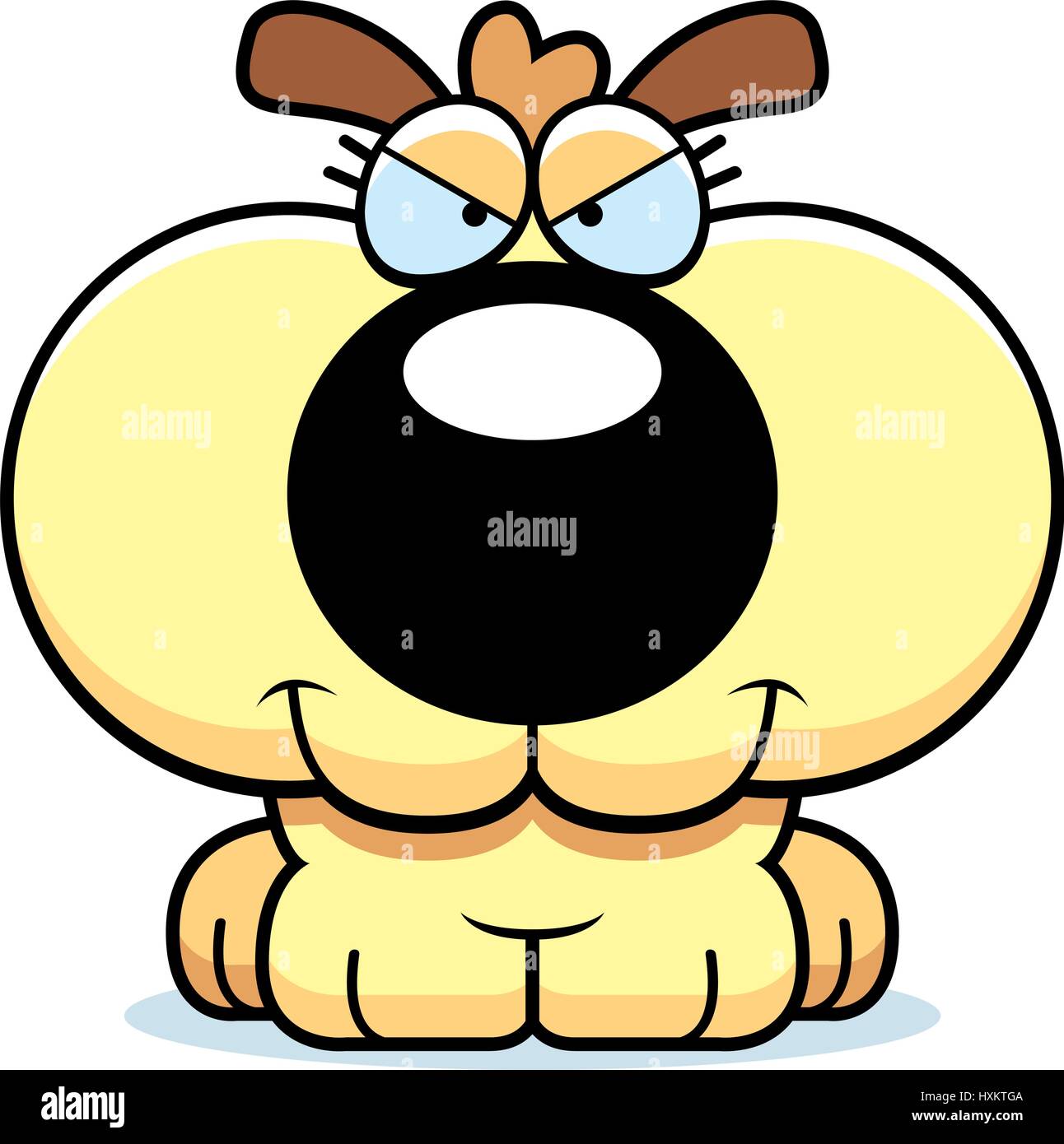 A cartoon illustration of a puppy dog with a sly expression Stock ...