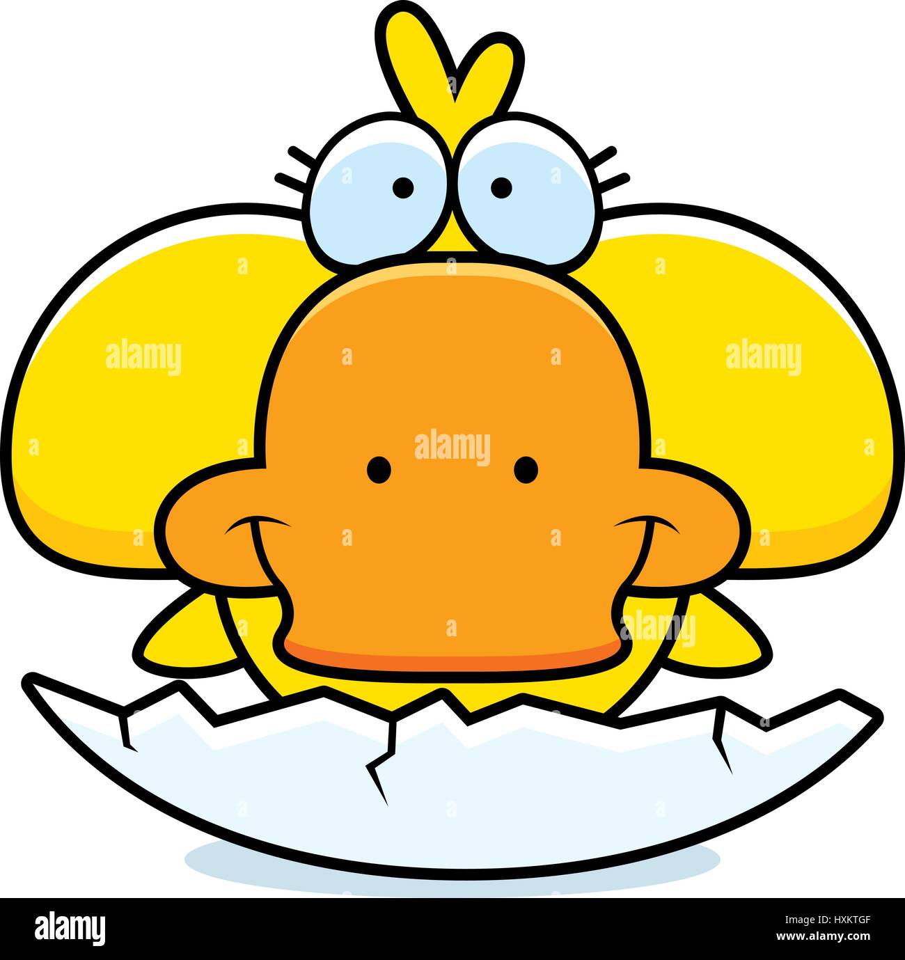 A cartoon illustration of a little duckling hatching from an egg Stock ...