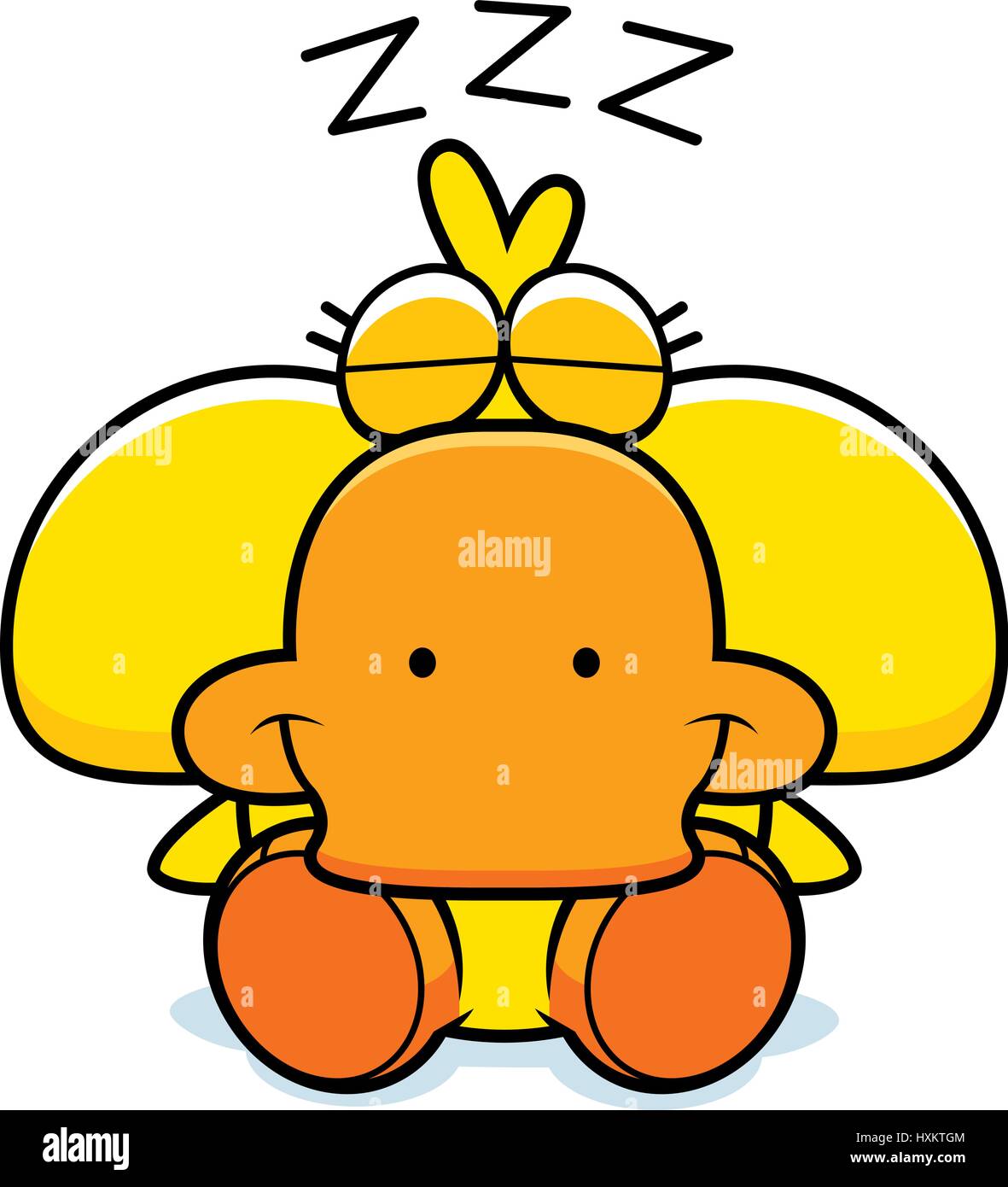 A cartoon illustration of a little duckling taking a nap Stock Vector ...
