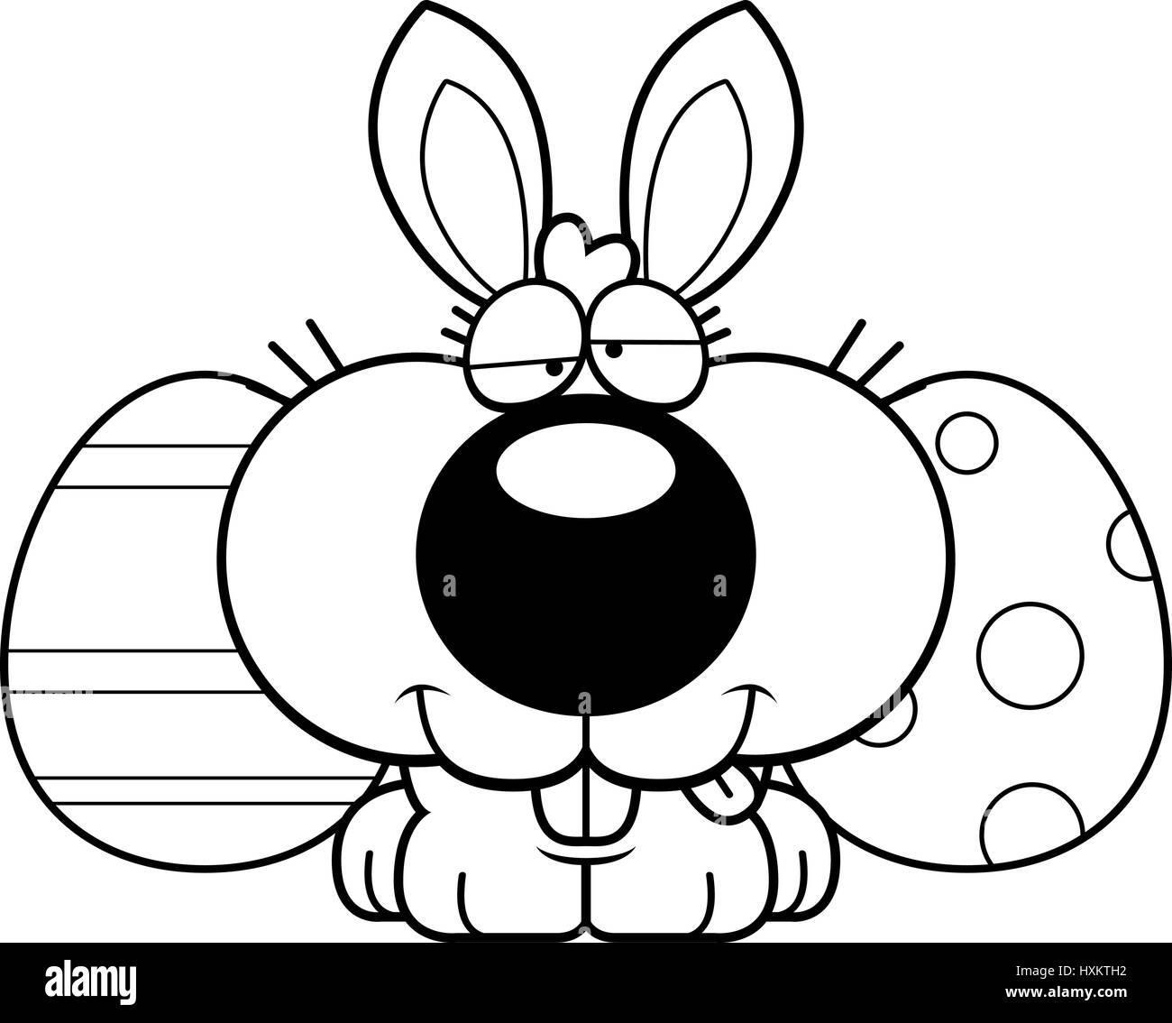 A cartoon illustration of the Easter Bunny with a goofy expression ...