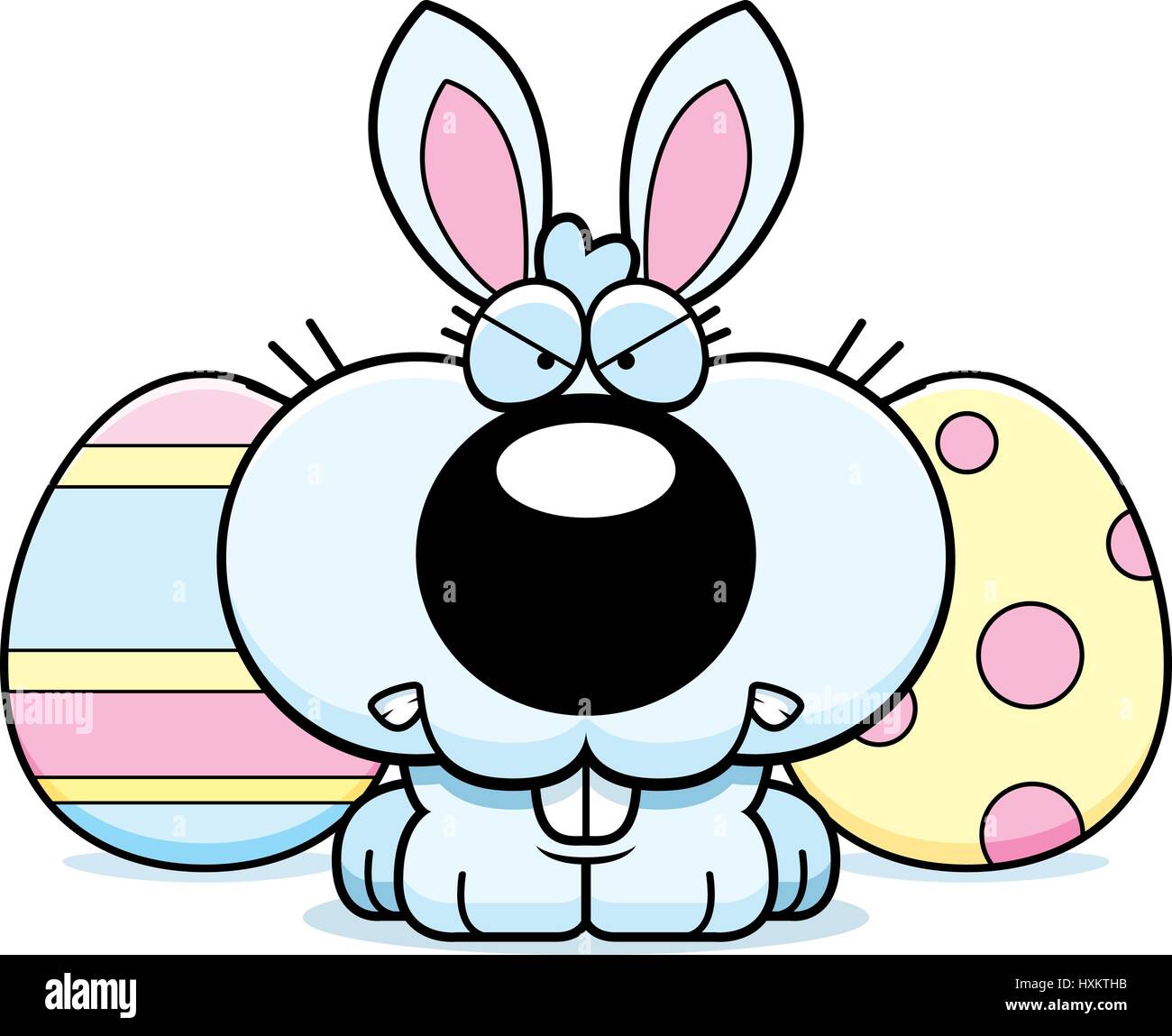 A cartoon illustration of the Easter Bunny with an angry expression ...