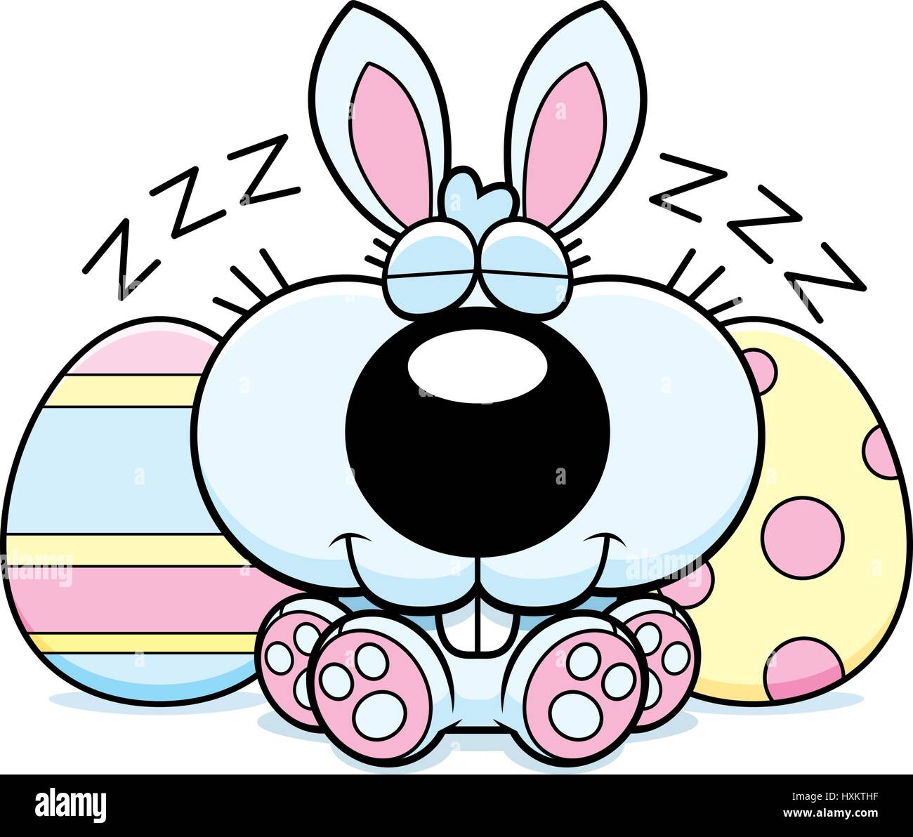 A cartoon illustration of the Easter Bunny taking a nap Stock Vector ...