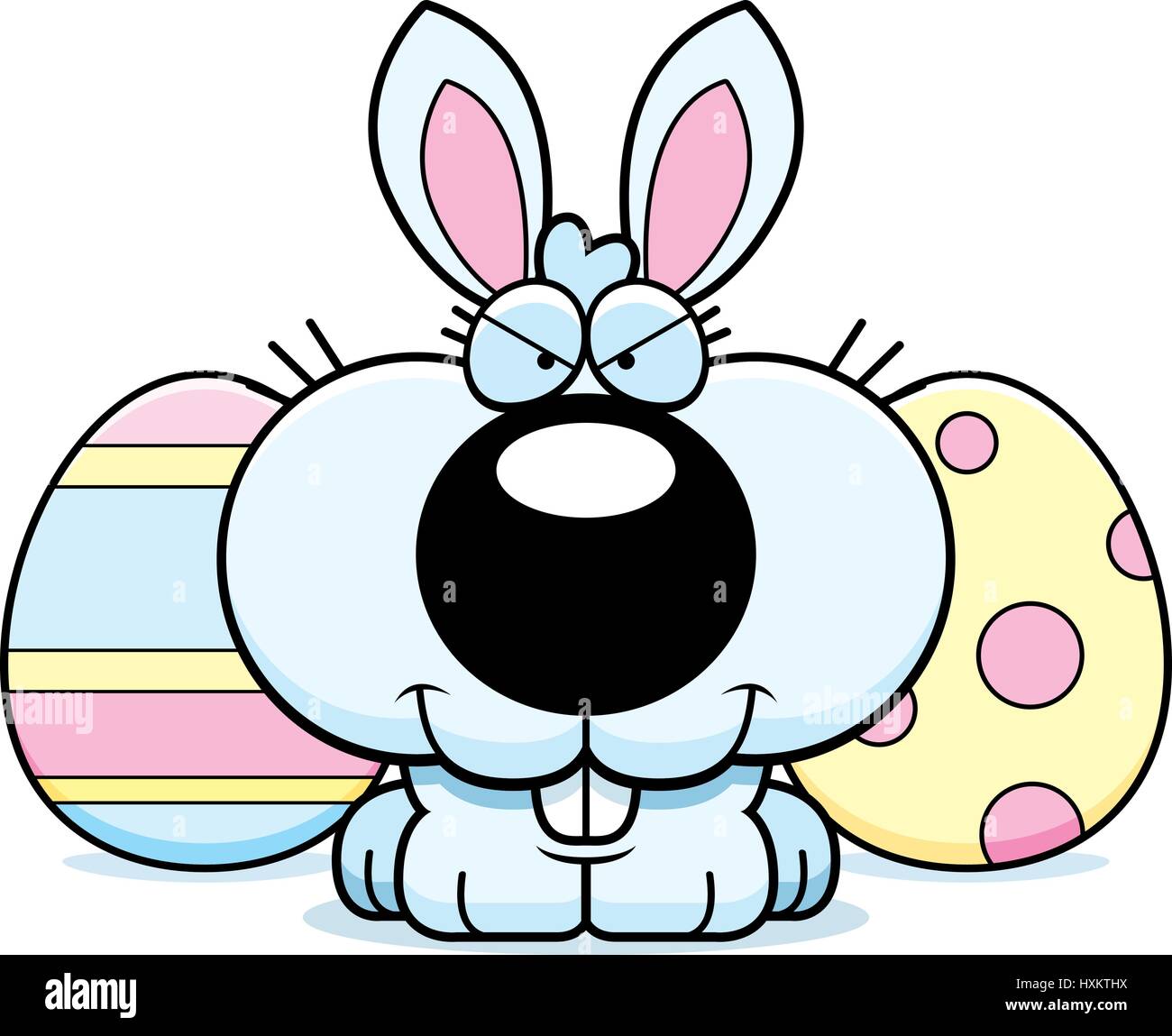 A cartoon illustration of the Easter Bunny with a sly expression Stock ...