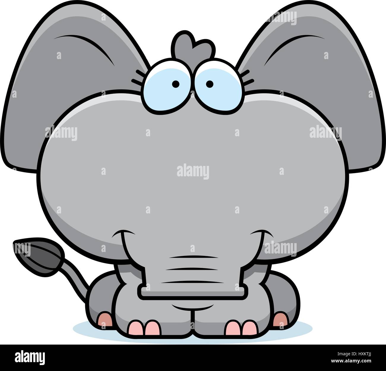 A cartoon illustration of a little elephant happy and smiling Stock ...