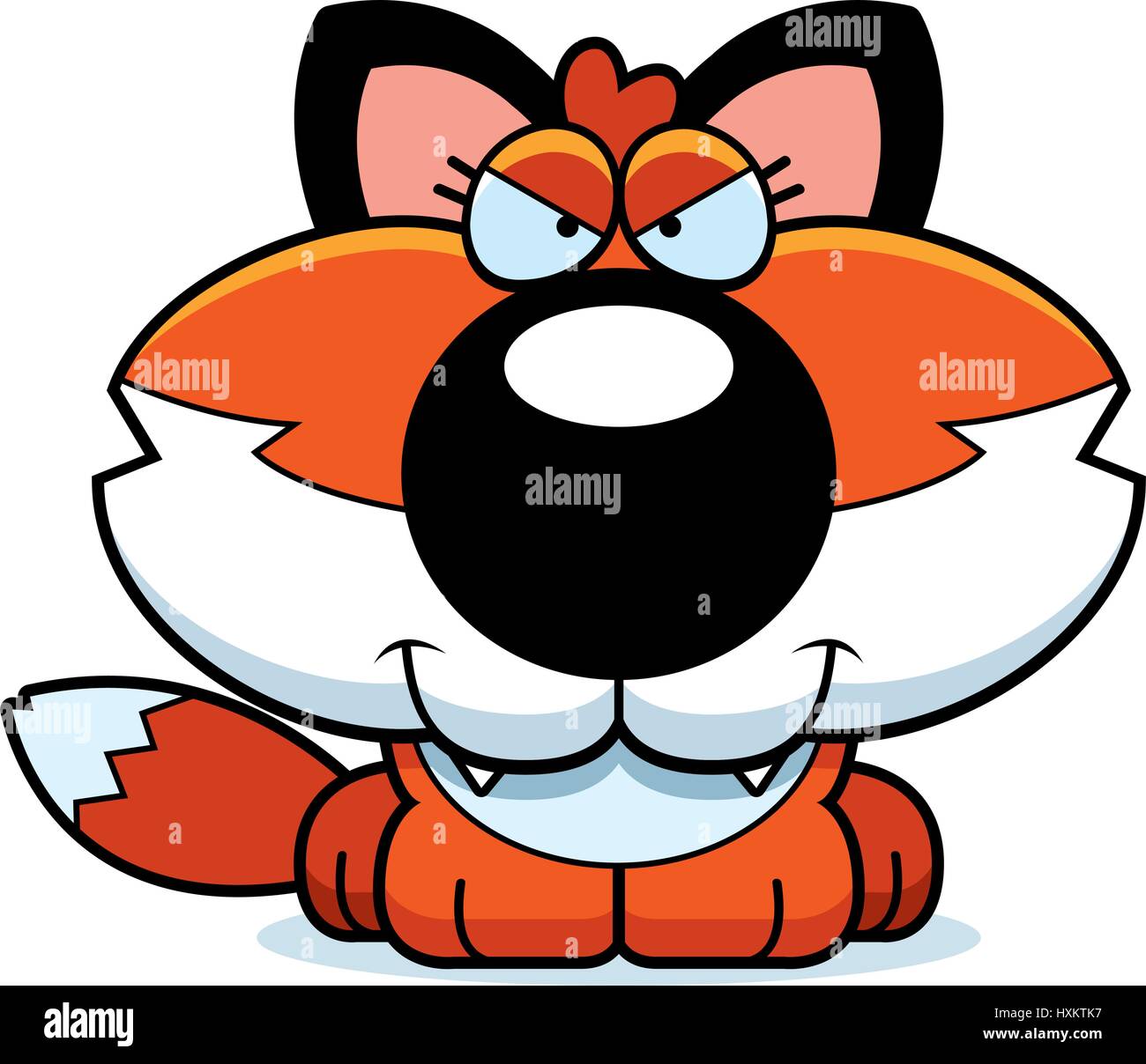 A cartoon illustration of a fox cub with a sly expression Stock Vector ...