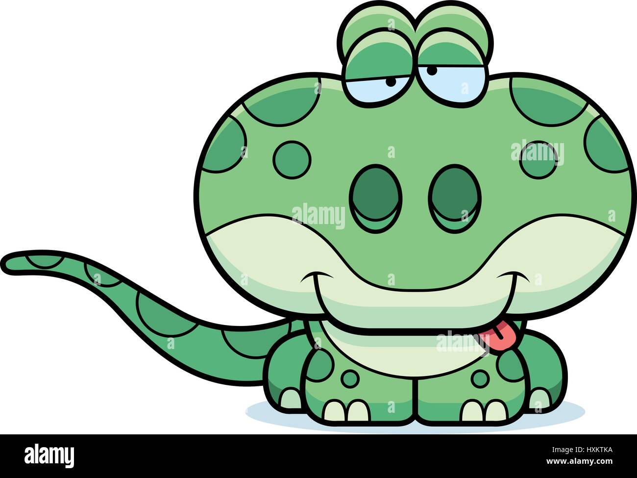 A cartoon illustration of a gecko with a goofy expression Stock Vector ...