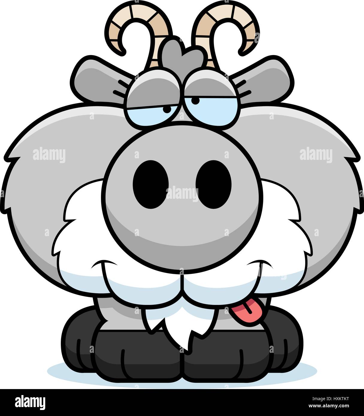 A cartoon illustration of a goat with a goofy expression Stock Vector ...
