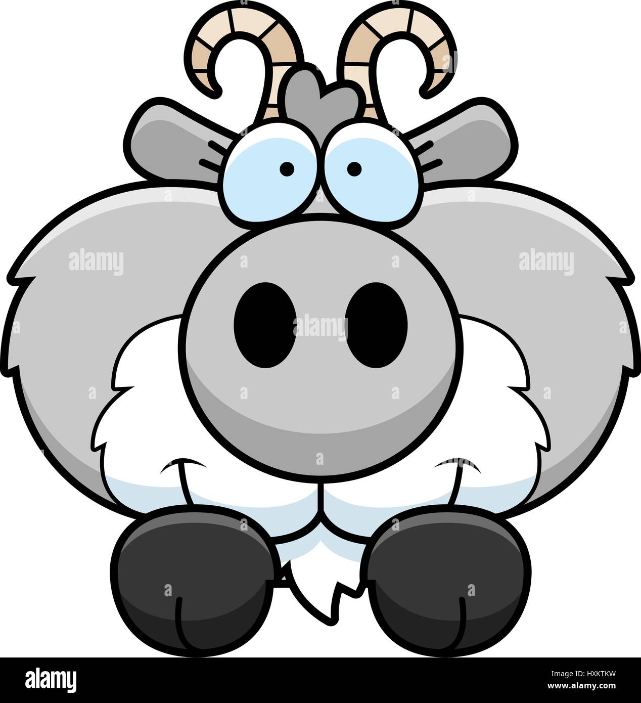 A cartoon illustration of a goat peeking over an object Stock Vector ...