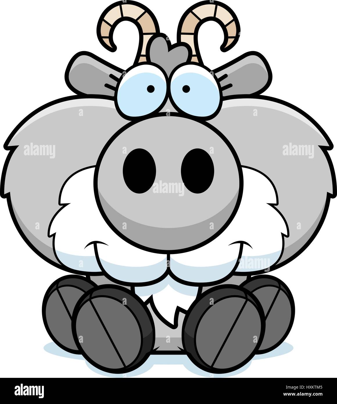 A cartoon illustration of a goat sitting and smiling Stock Vector Image ...
