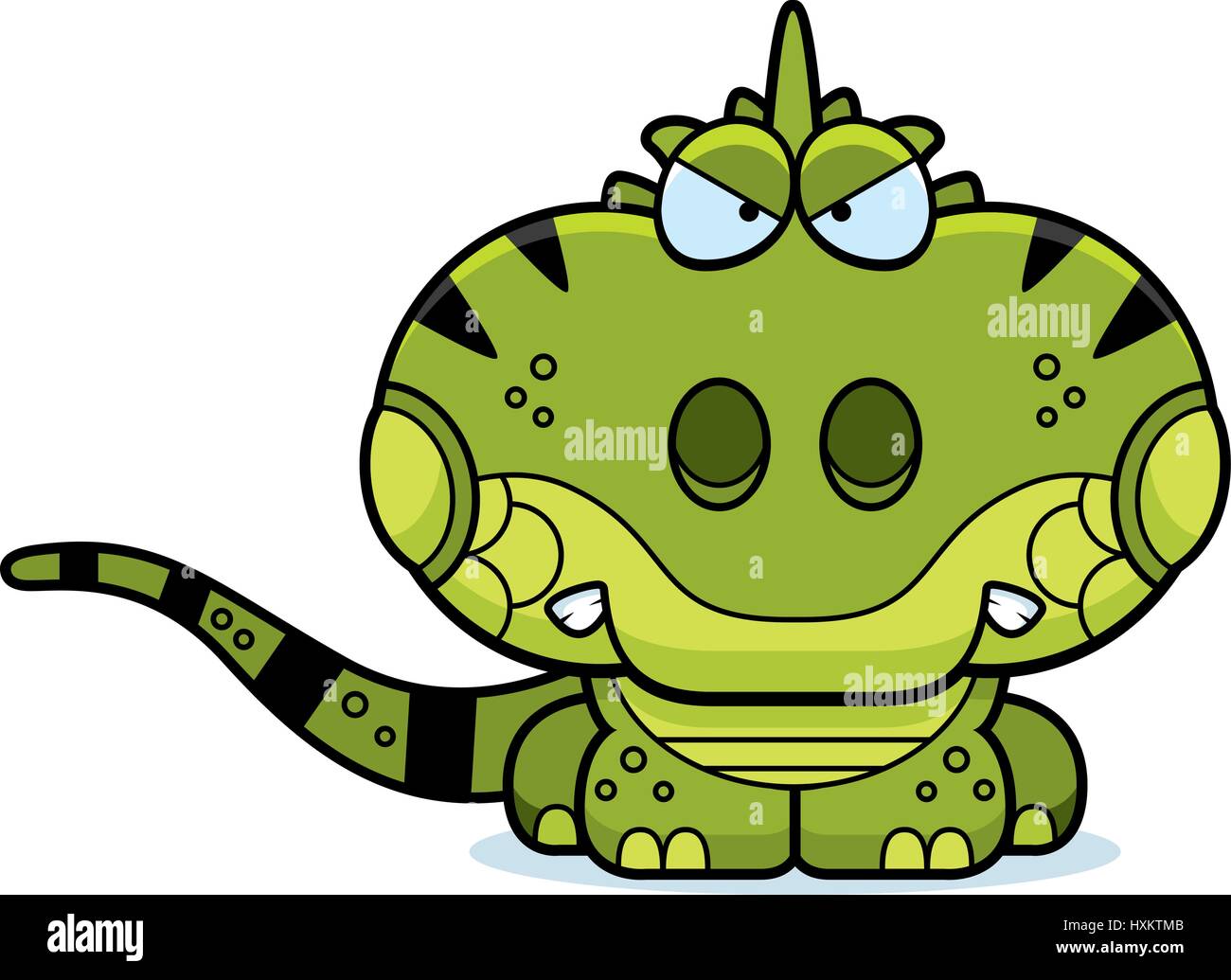 A cartoon illustration of a iguana with an angry expression Stock ...