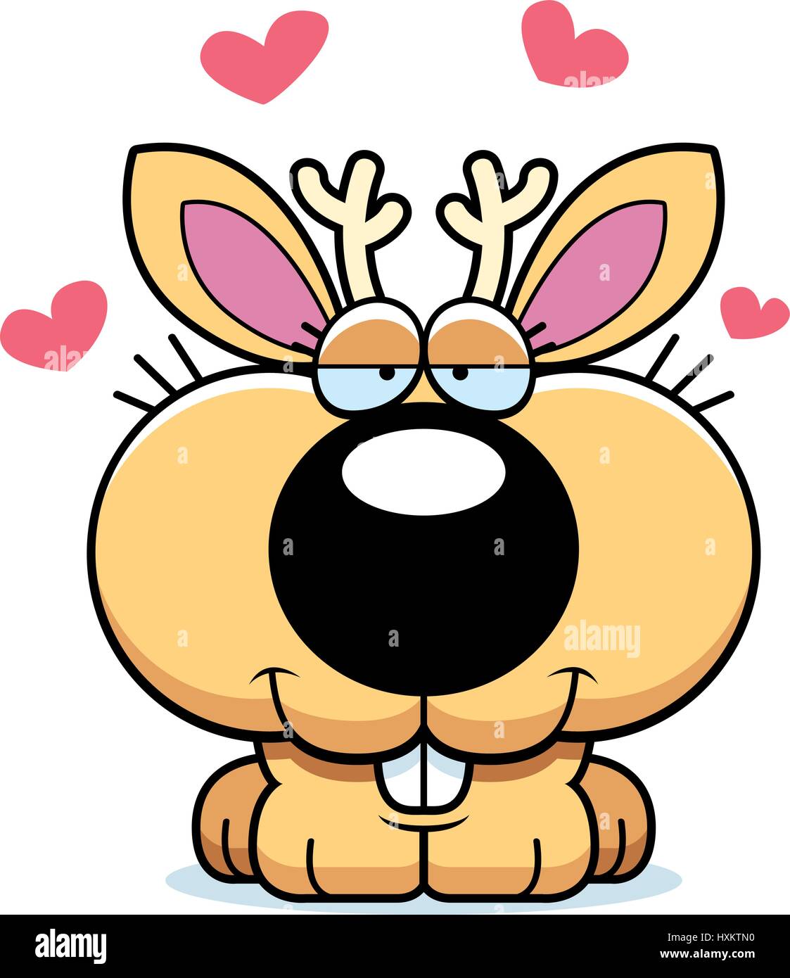 A cartoon jackalope with an in love expression Stock Vector Image & Art ...