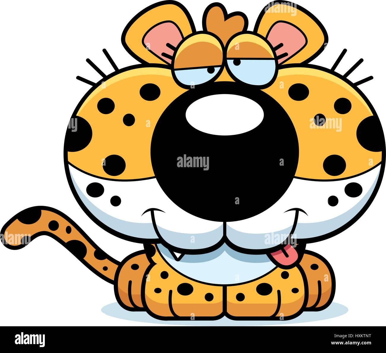 A cartoon illustration of a leopard cub with a goofy expression Stock ...