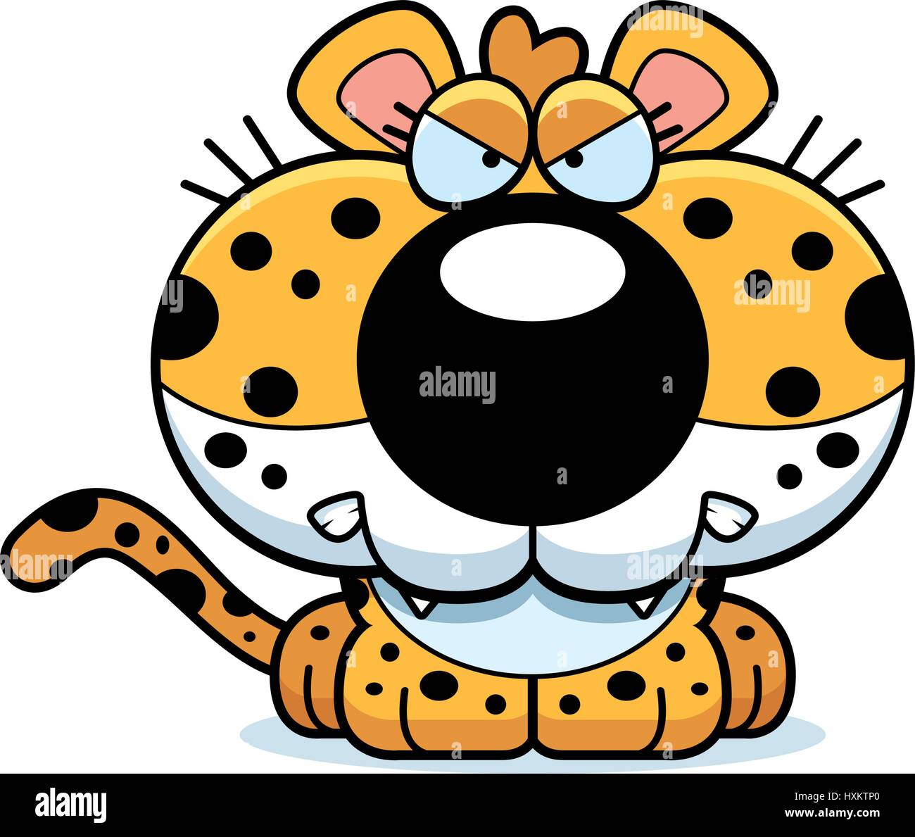 A cartoon leopard cub with an angry expression Stock Vector Image & Art ...