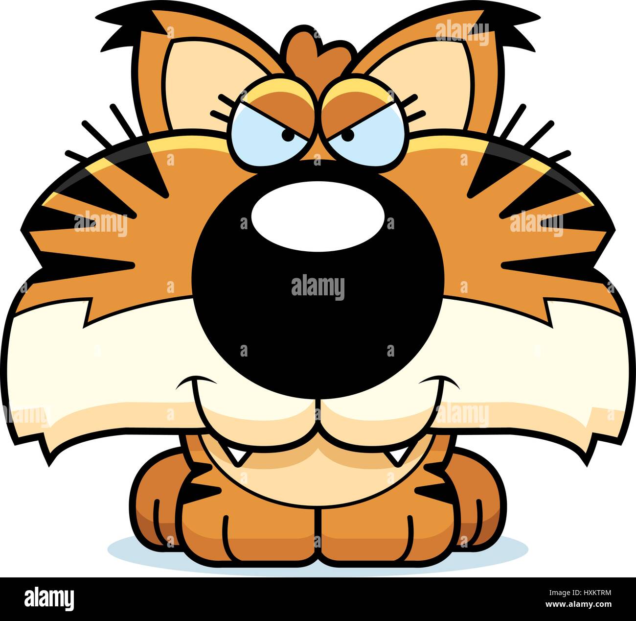 A cartoon illustration of a lynx cub with a sly expression Stock Vector ...