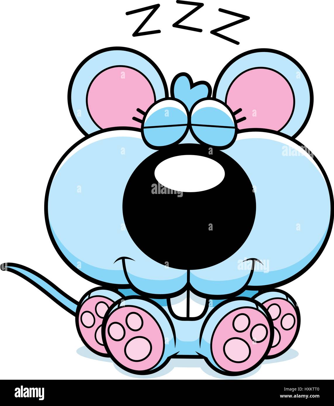 A cartoon illustration of a baby mouse taking a nap Stock Vector Image ...