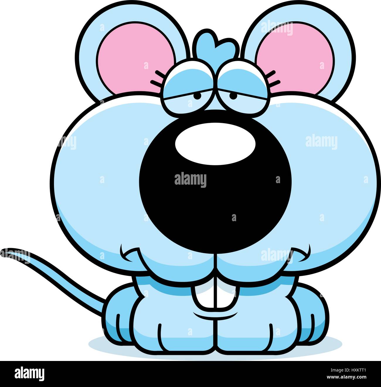 A cartoon illustration of a baby mouse with a sad expression Stock ...