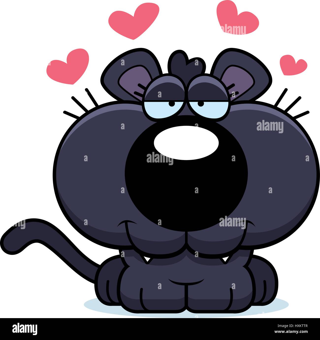 A cartoon panther cub with an in love expression Stock Vector Image ...