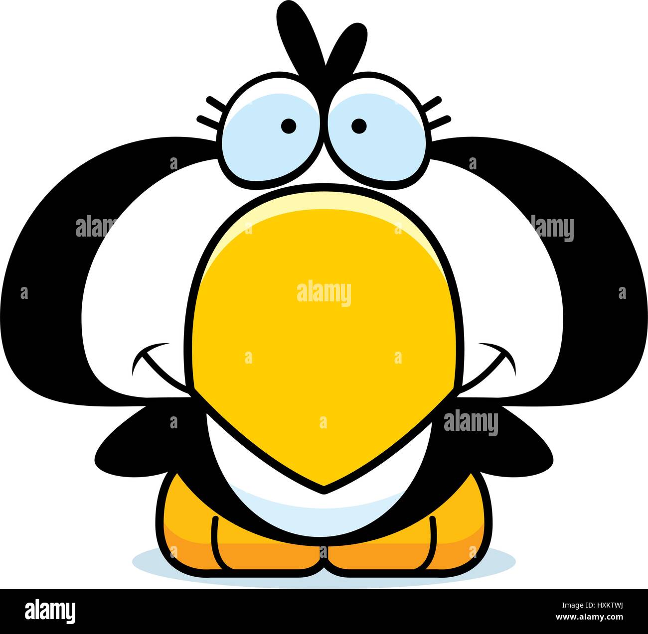 A cartoon illustration of a little penguin happy and smiling Stock ...