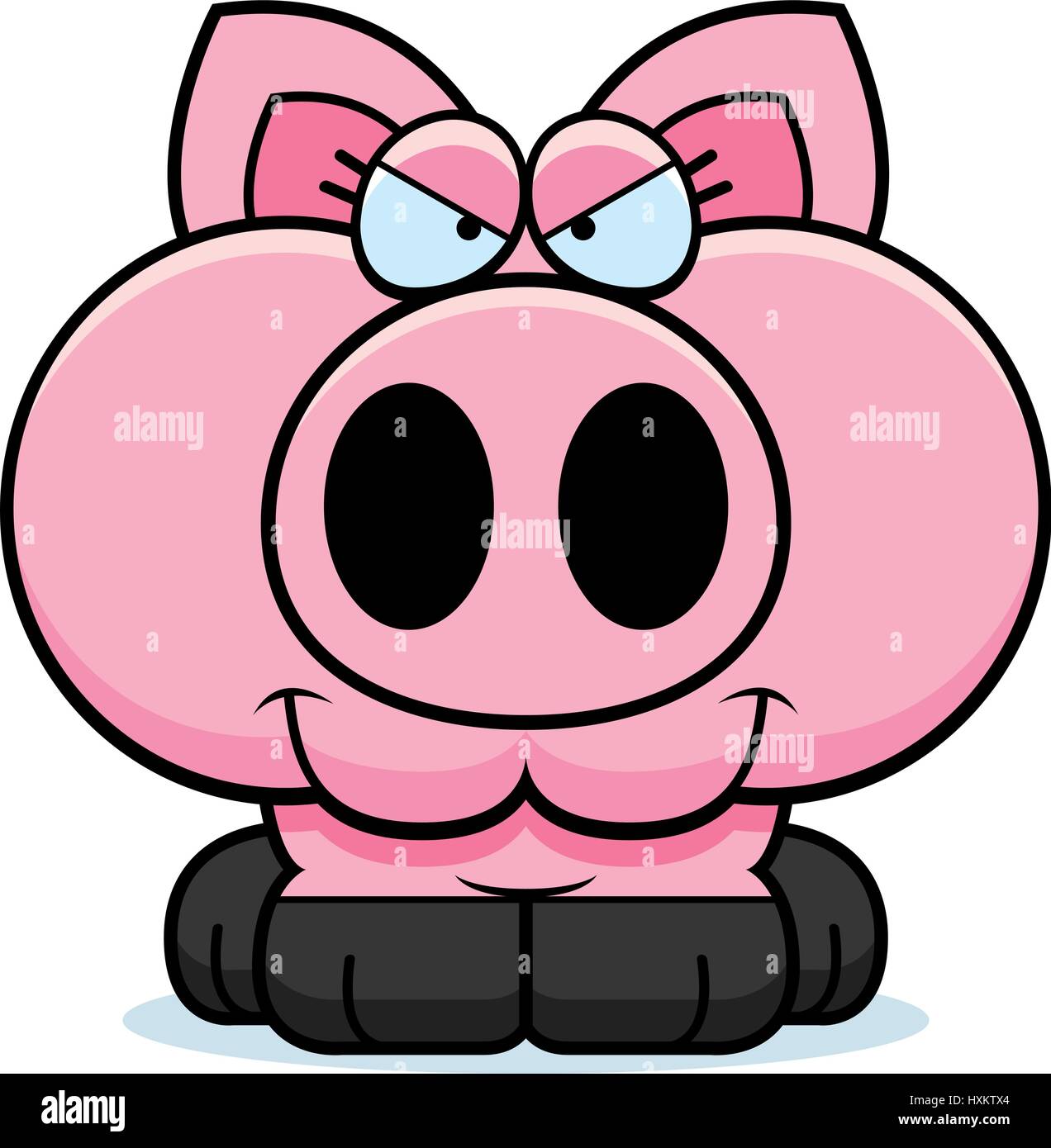 A cartoon illustration of a little pig with a devious expression Stock ...