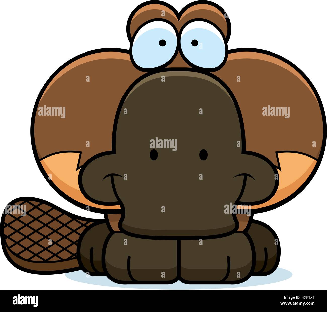 A cartoon illustration of a little platypus happy and smiling Stock ...