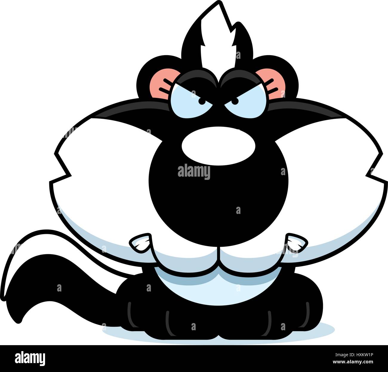 A cartoon illustration of a skunk with an angry expression Stock Vector ...
