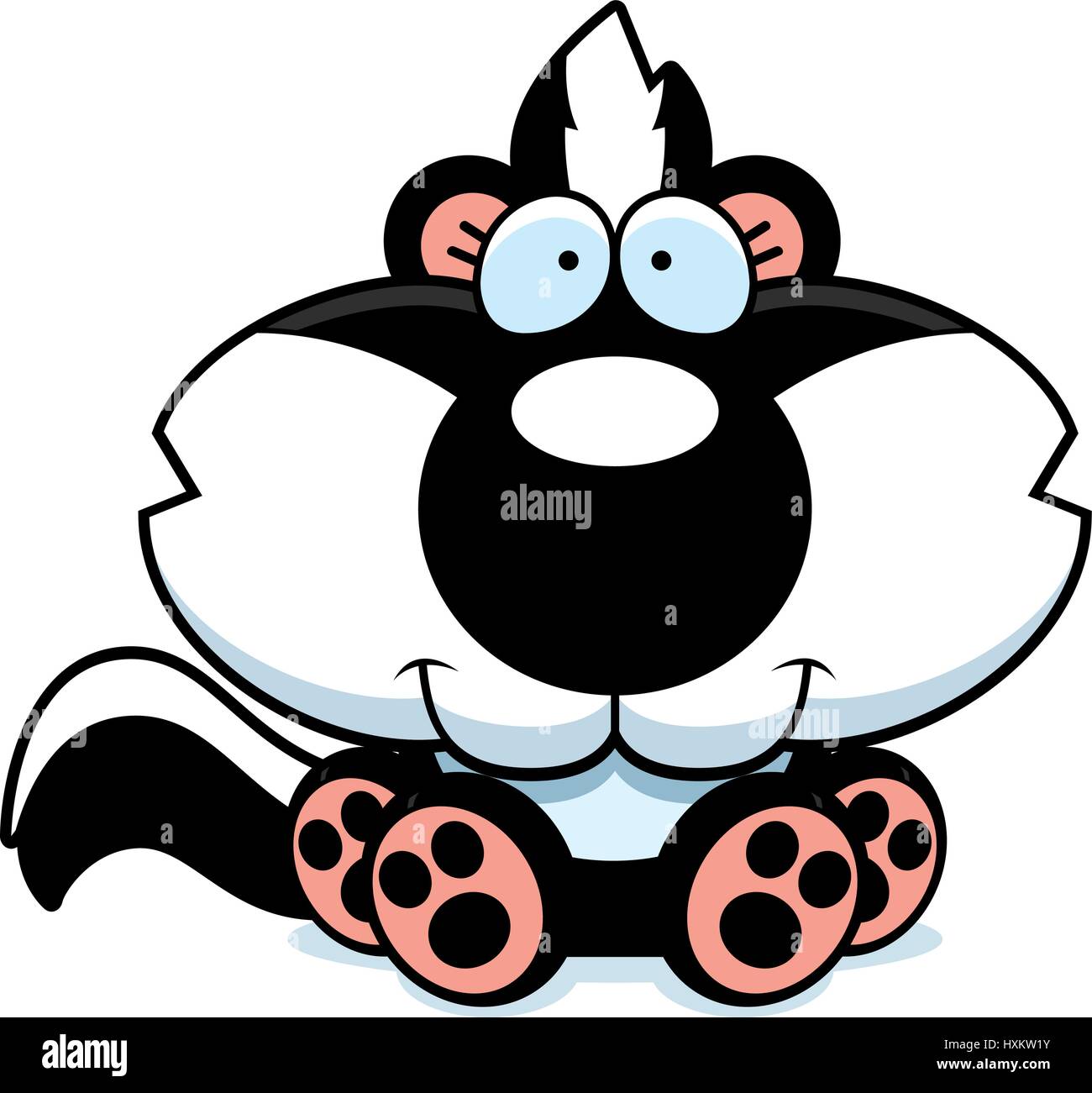A cartoon illustration of a skunk sitting and smiling Stock Vector ...