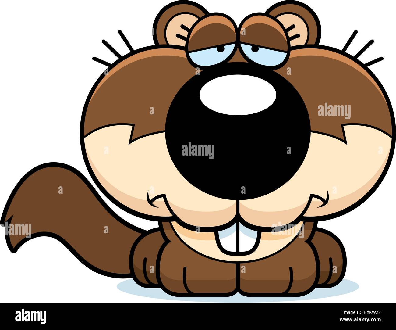 A cartoon illustration of a squirrel with a sad expression Stock Vector ...
