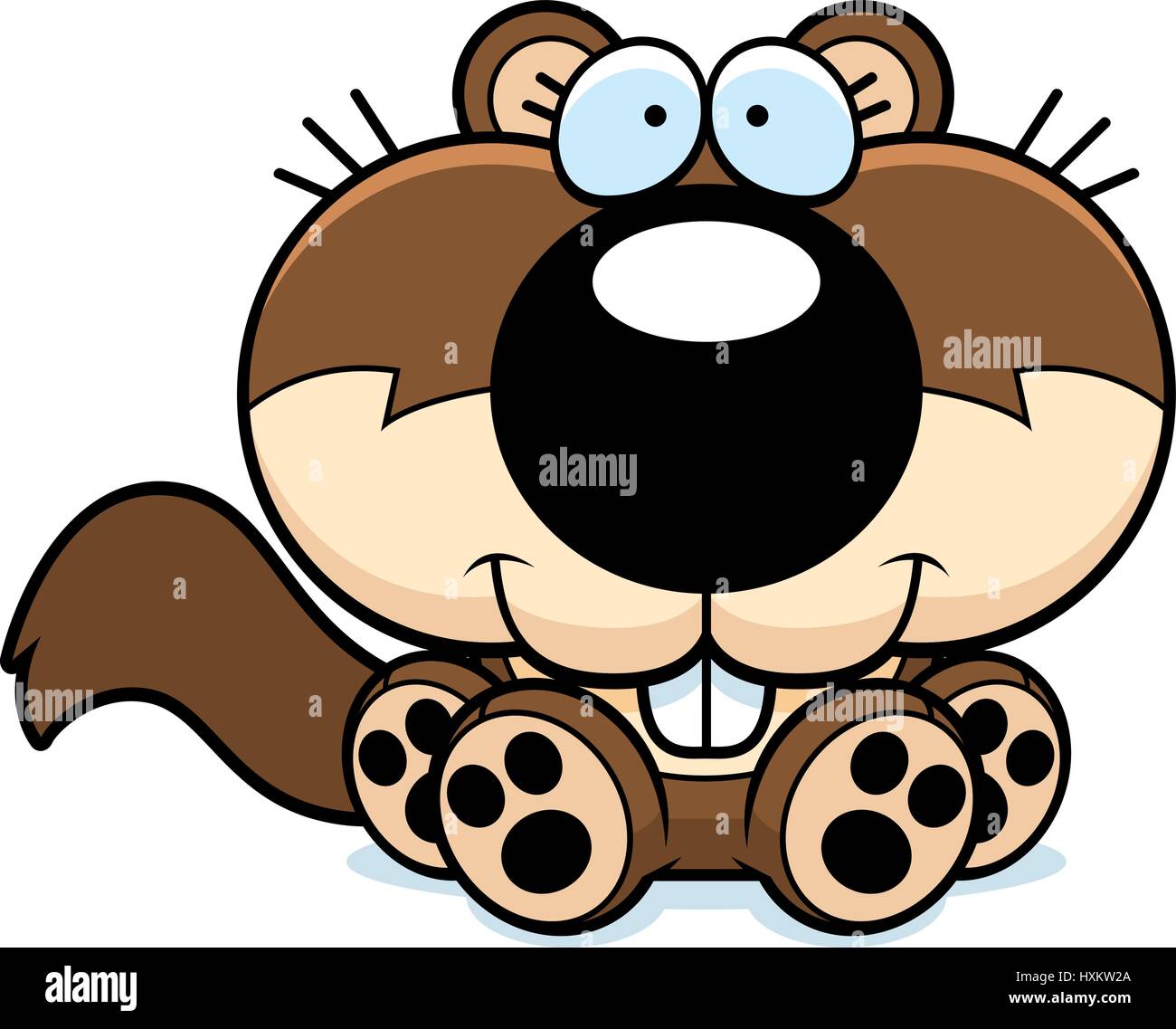 A cartoon illustration of a squirrel sitting and smiling Stock Vector ...