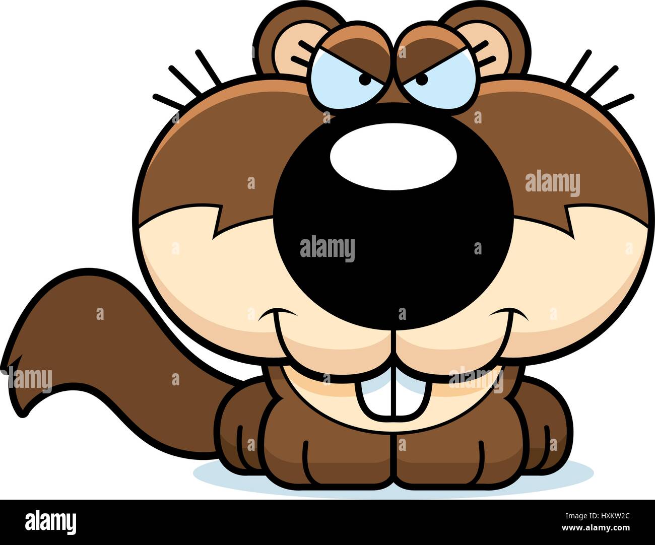 A cartoon illustration of a squirrel with a sly expression Stock Vector ...