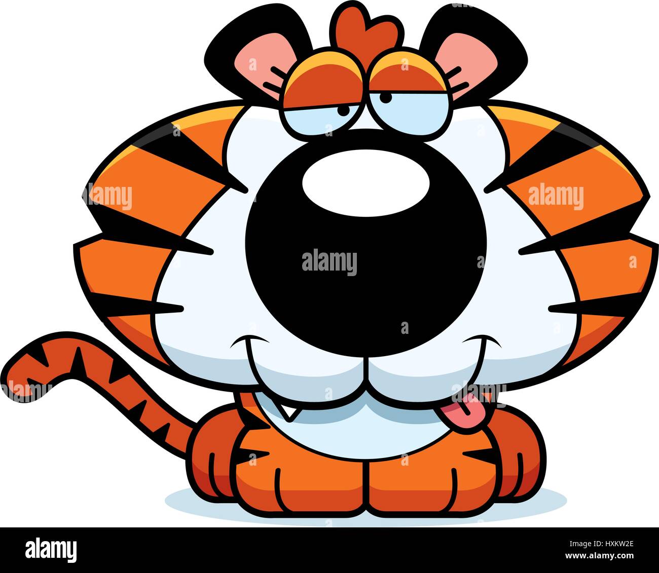 A cartoon illustration of a tiger cub with a goofy expression Stock ...
