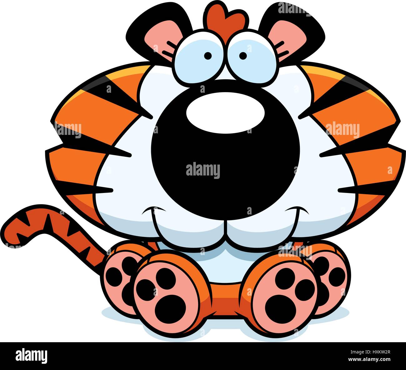 A cartoon illustration of a tiger cub sitting and smiling Stock Vector Image & Art - Alamy