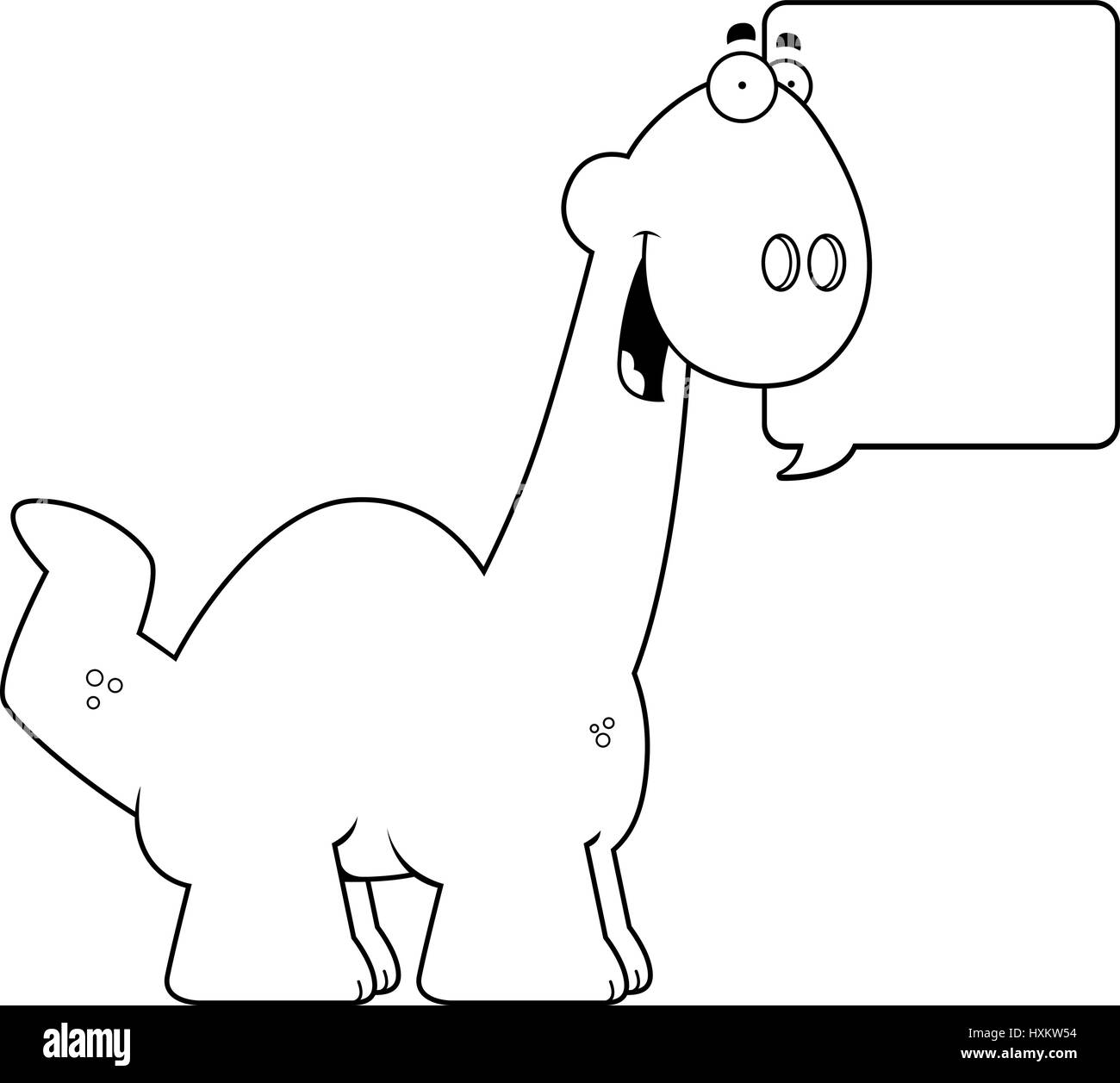 A cartoon illustration of a Apatosaurus dinosaur talking Stock Vector ...