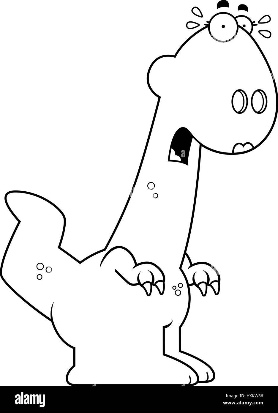 A cartoon illustration of a girl dinosaur looking scared Stock Vector ...