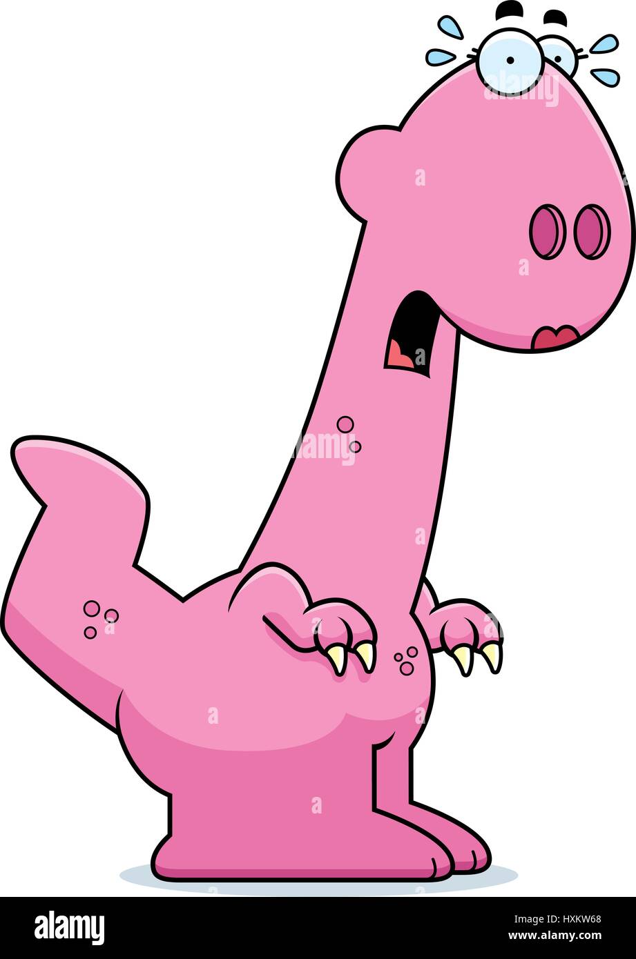 A cartoon illustration of a girl dinosaur looking scared Stock Vector ...