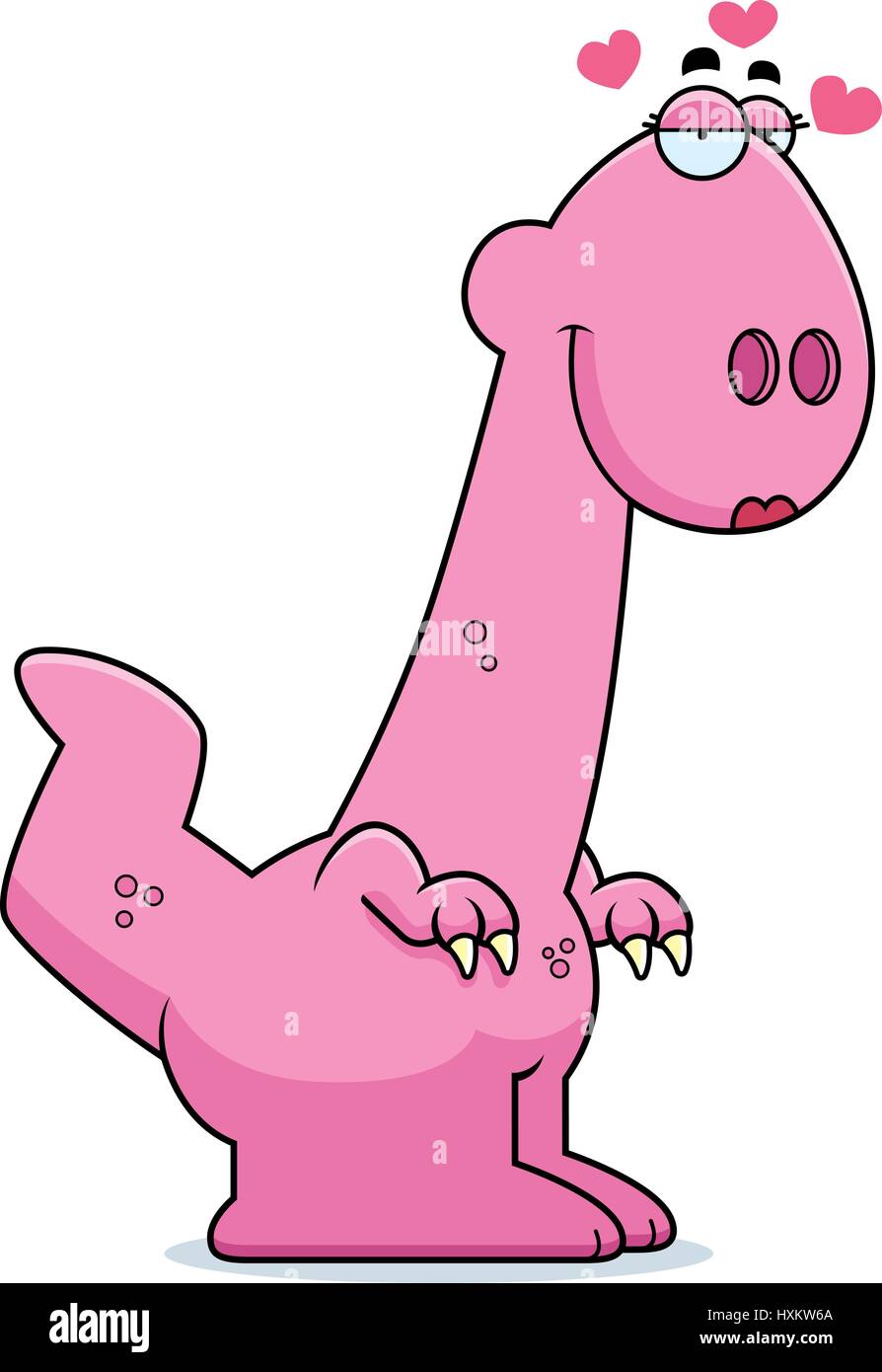A cartoon illustration of a girl dinosaur in love Stock Vector Image ...