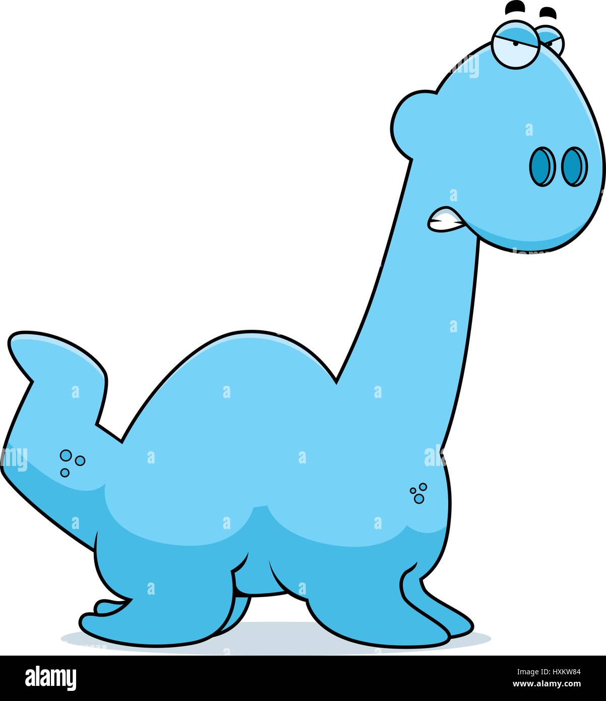 A cartoon illustration of a Plesiosaur dinosaur looking angry Stock ...