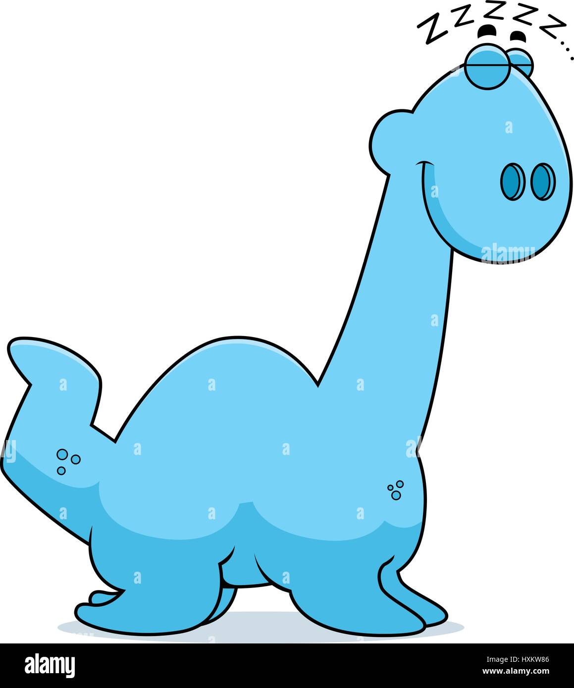 A cartoon illustration of a Plesiosaur dinosaur sleeping Stock Vector ...