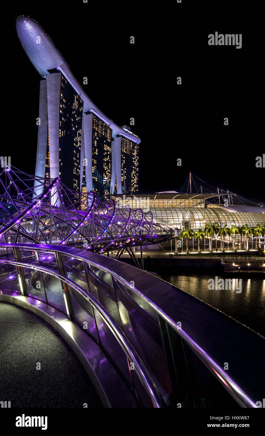 Helix Bridge At Night