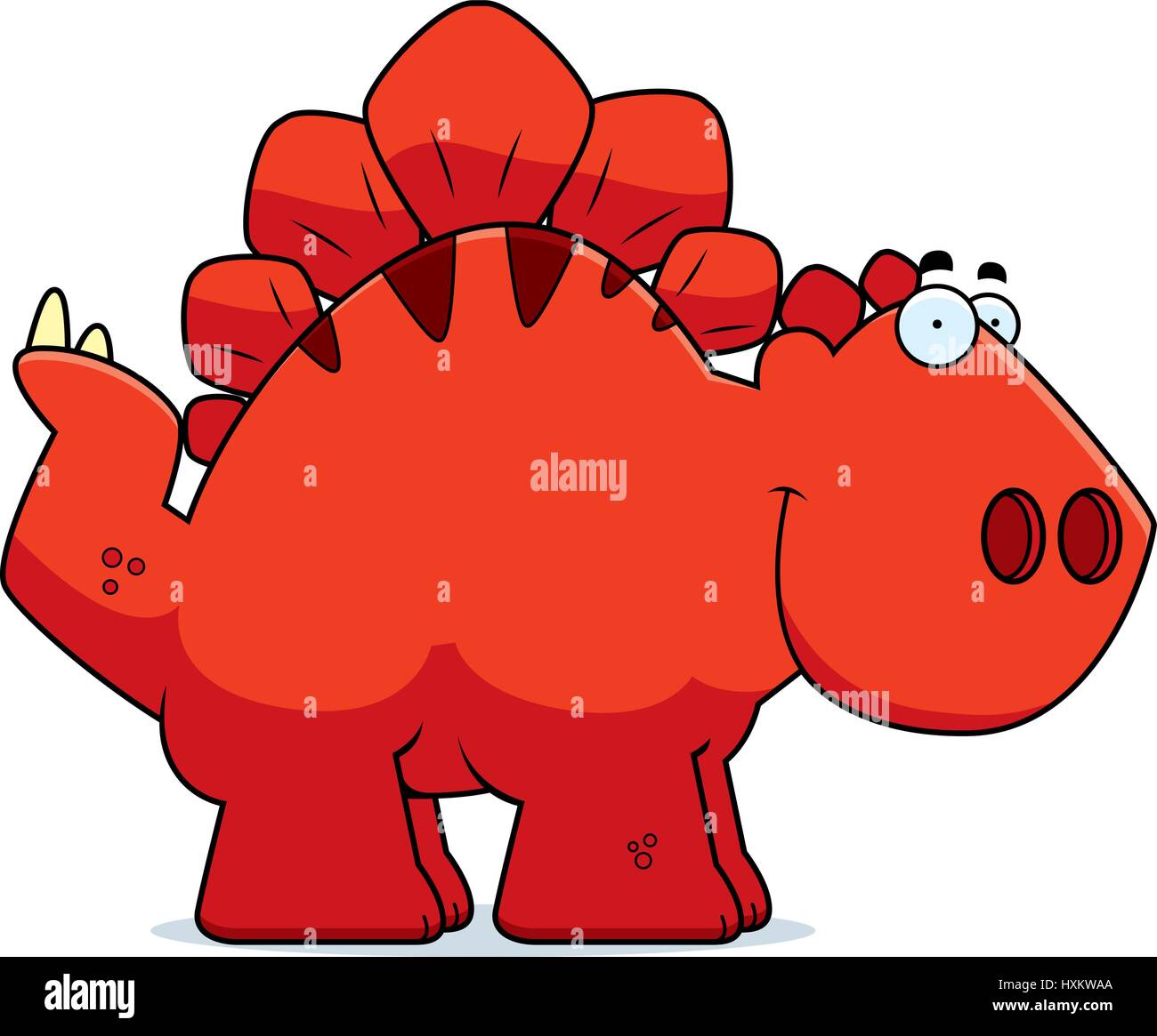 A cartoon illustration of a Stegosaurus dinosaur smiling Stock Vector ...