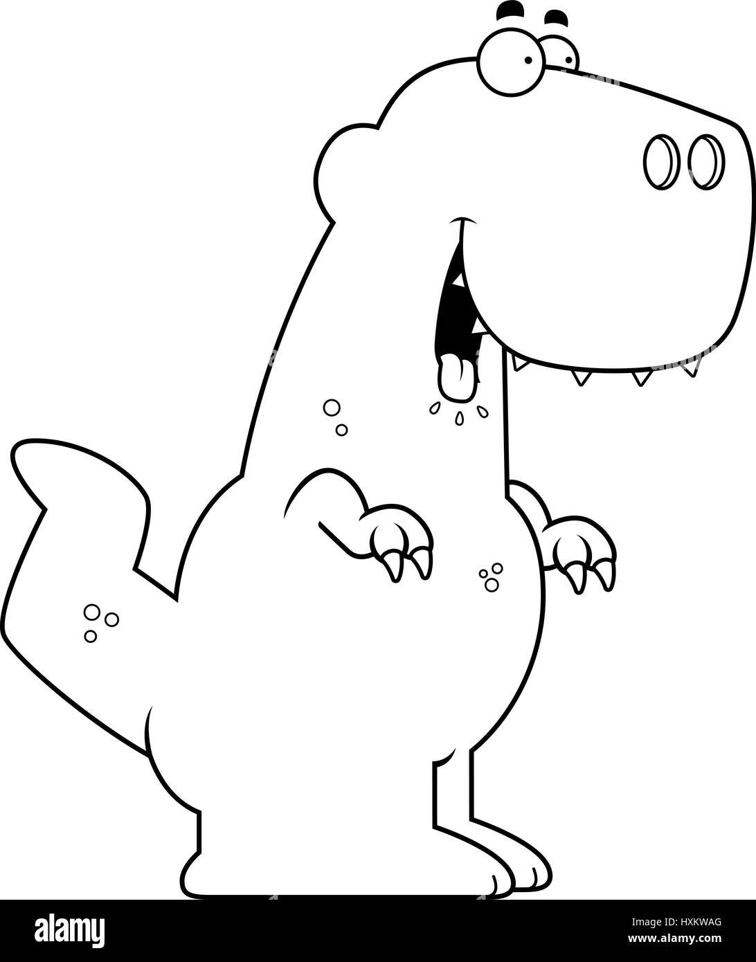 A cartoon illustration of a Tyrannosaurus Rex dinosaur looking hungry ...